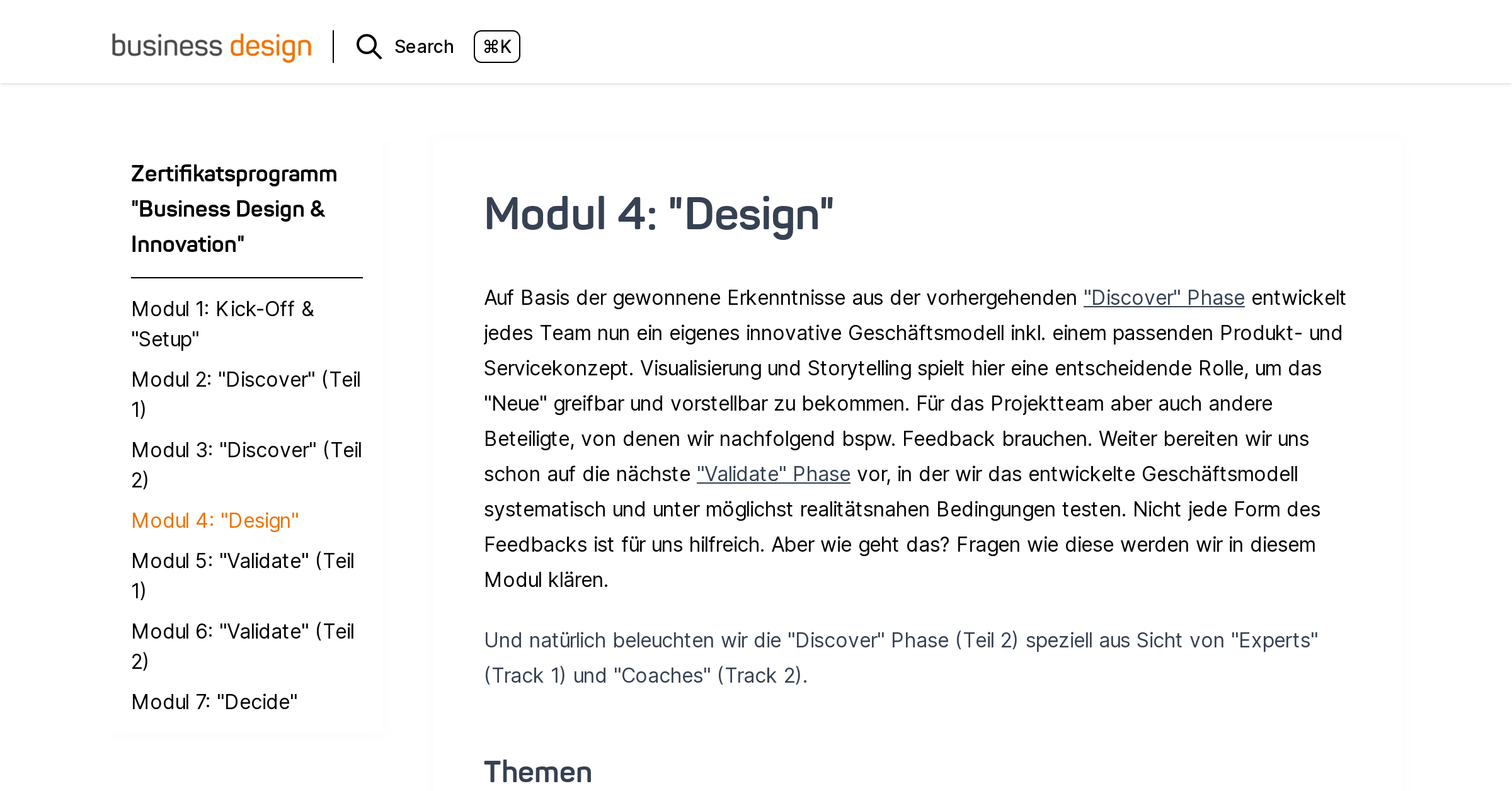 Modul 4: "Design" | Business Design Knowledge Base