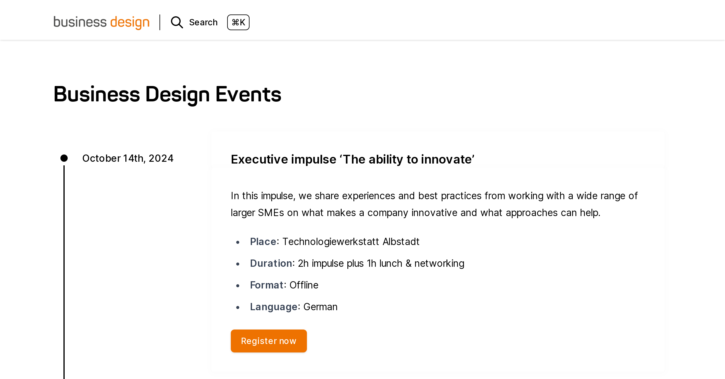 Business Design Events | Business Design Knowledge Base