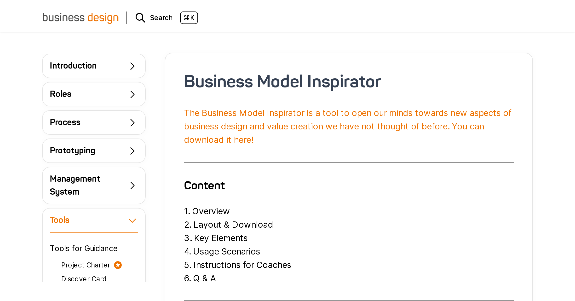 Business Model Inspirator | Business Design Knowledge Base