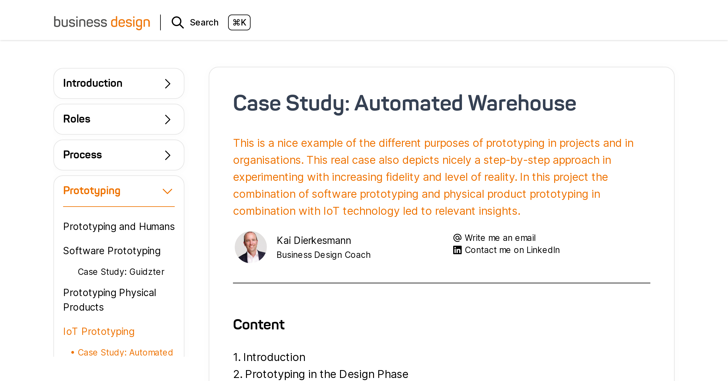 Case Study: Automated Warehouse | Business Design Knowledge Base