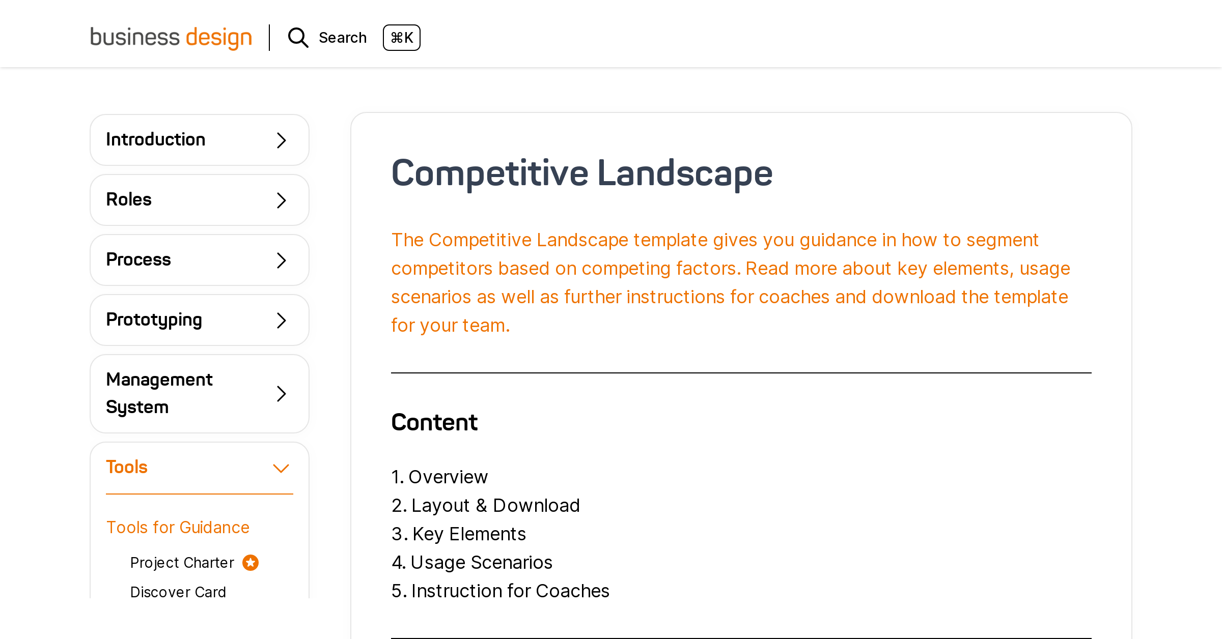 Competitive Landscape | Business Design Knowledge Base