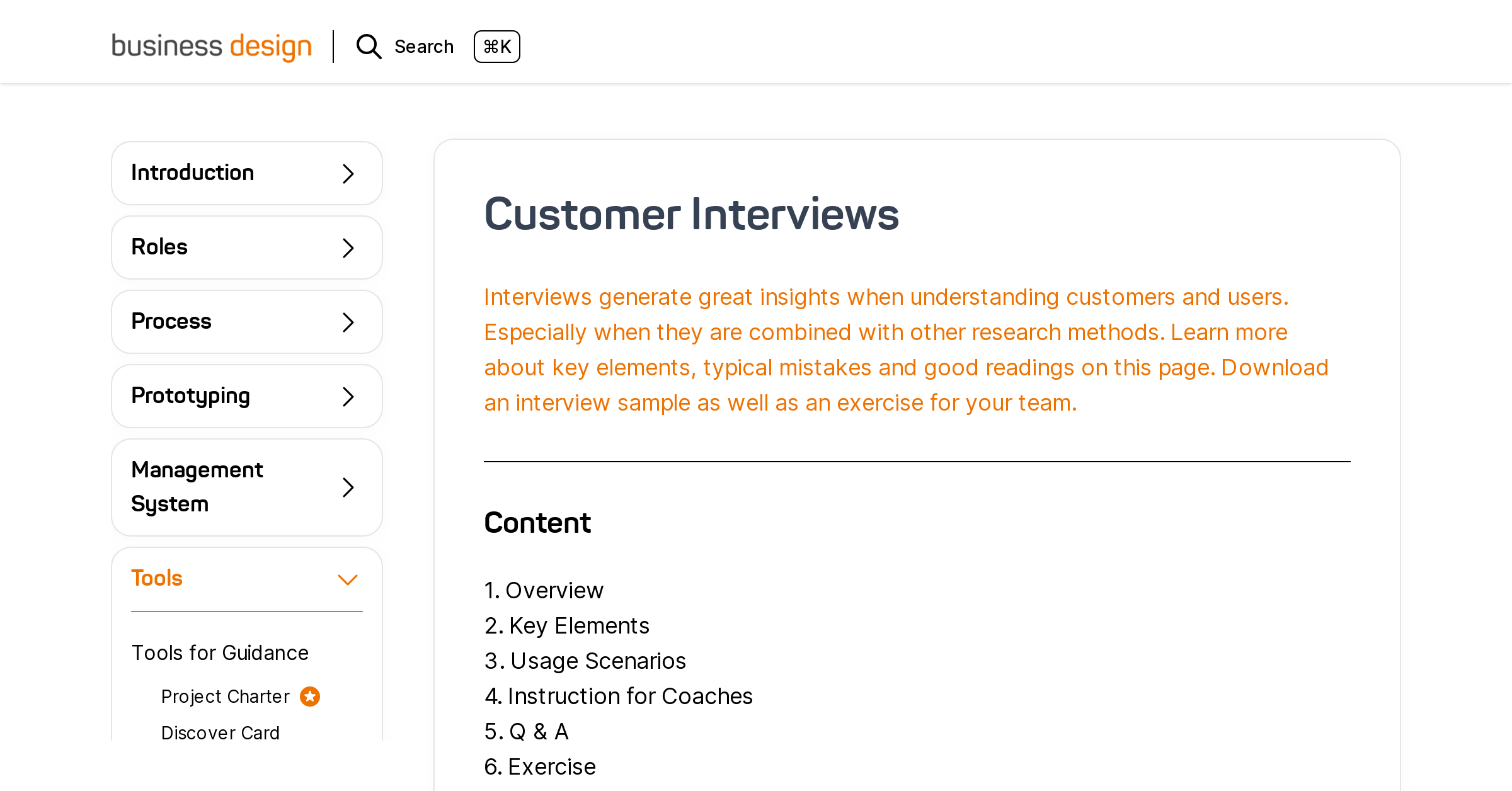 Customer Interviews | Business Design Knowledge Base