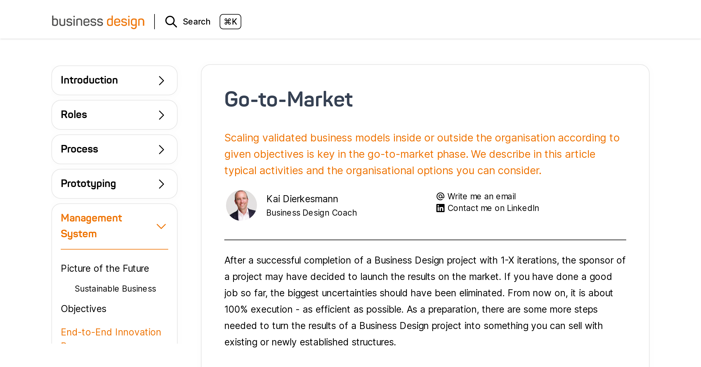 Go-to-Market | Business Design Knowledge Base