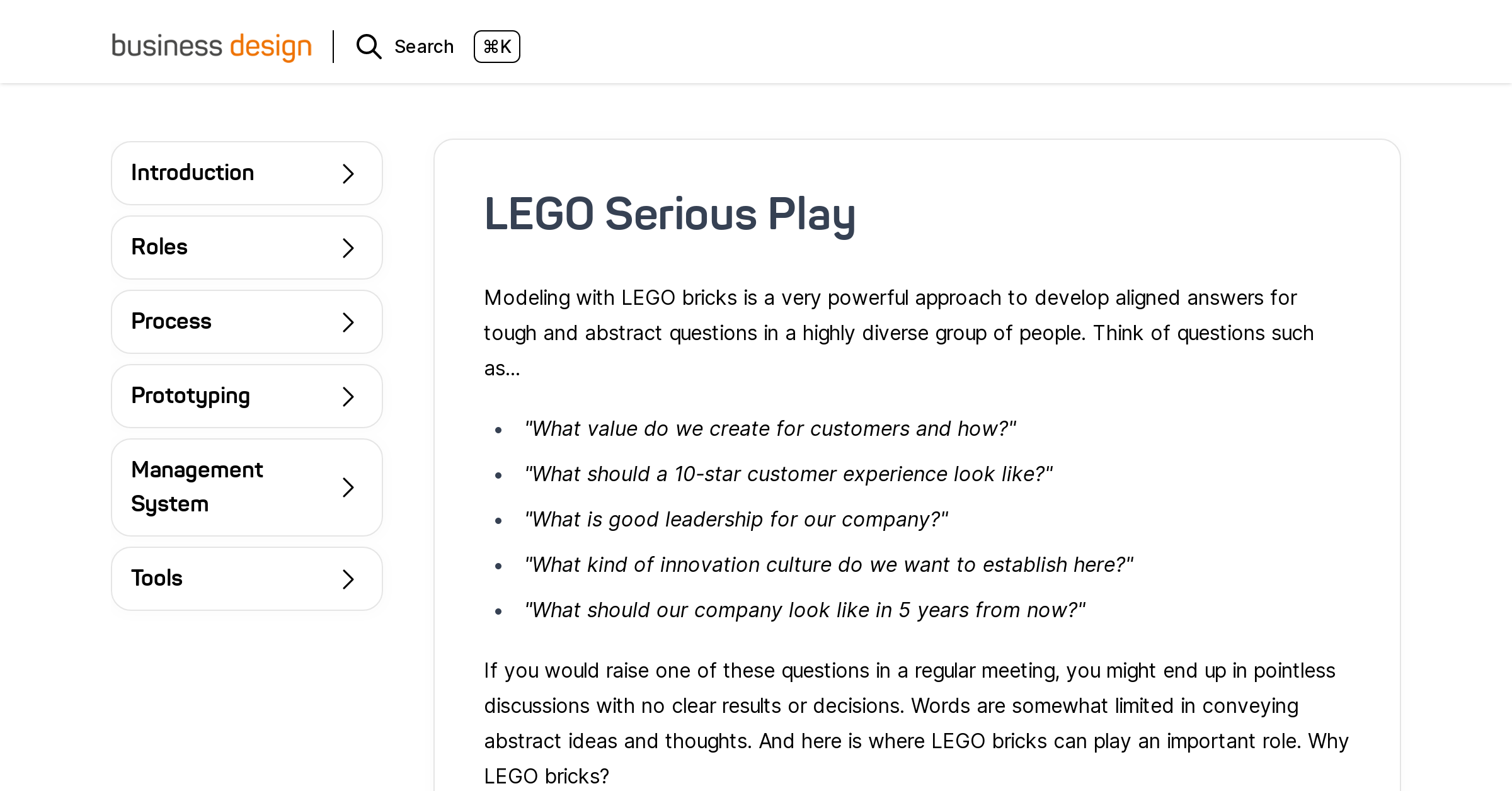 LEGO Serious Play | Business Design Knowledge Base
