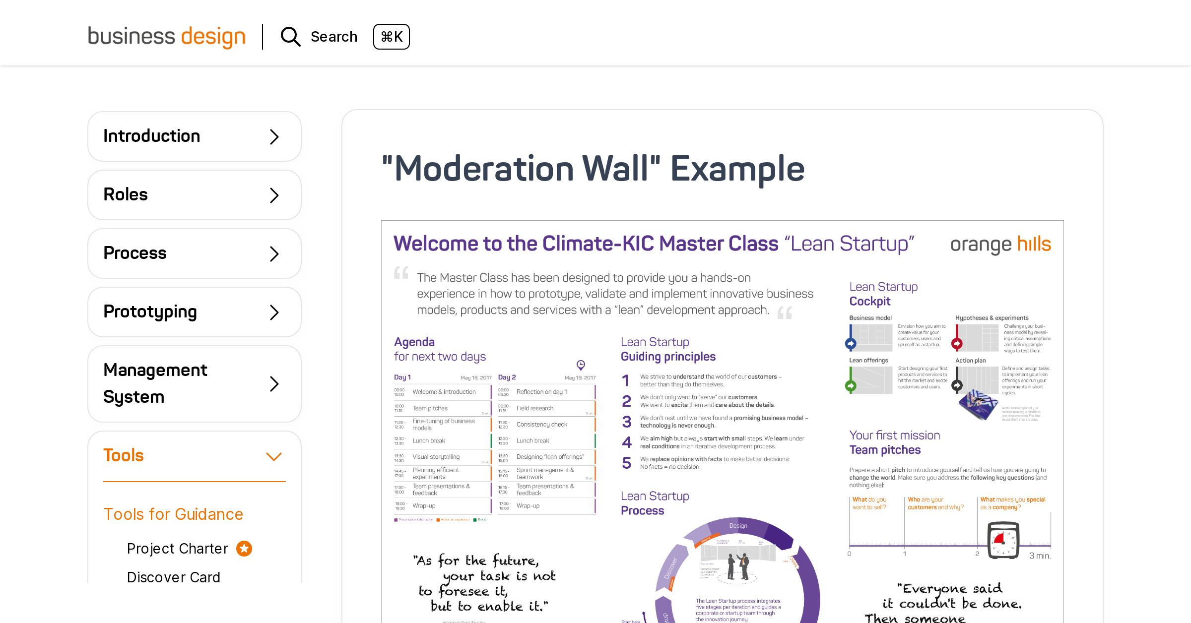 "Moderation Wall" Example | Business Design Knowledge Base