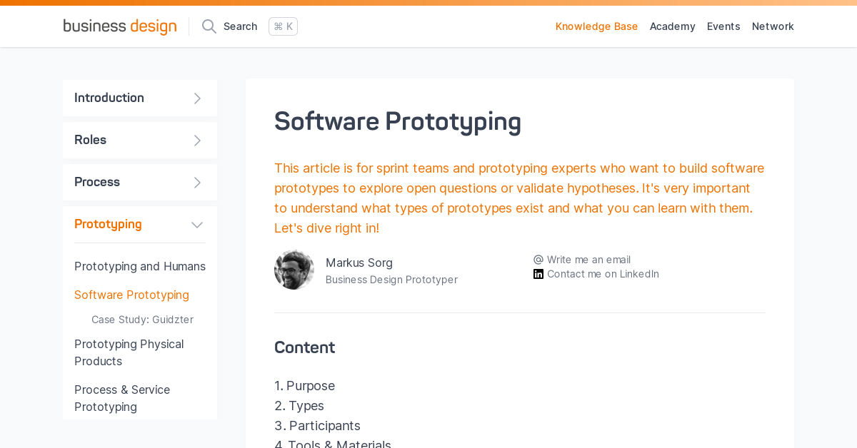 Software Prototyping | Business Design Knowledge Base