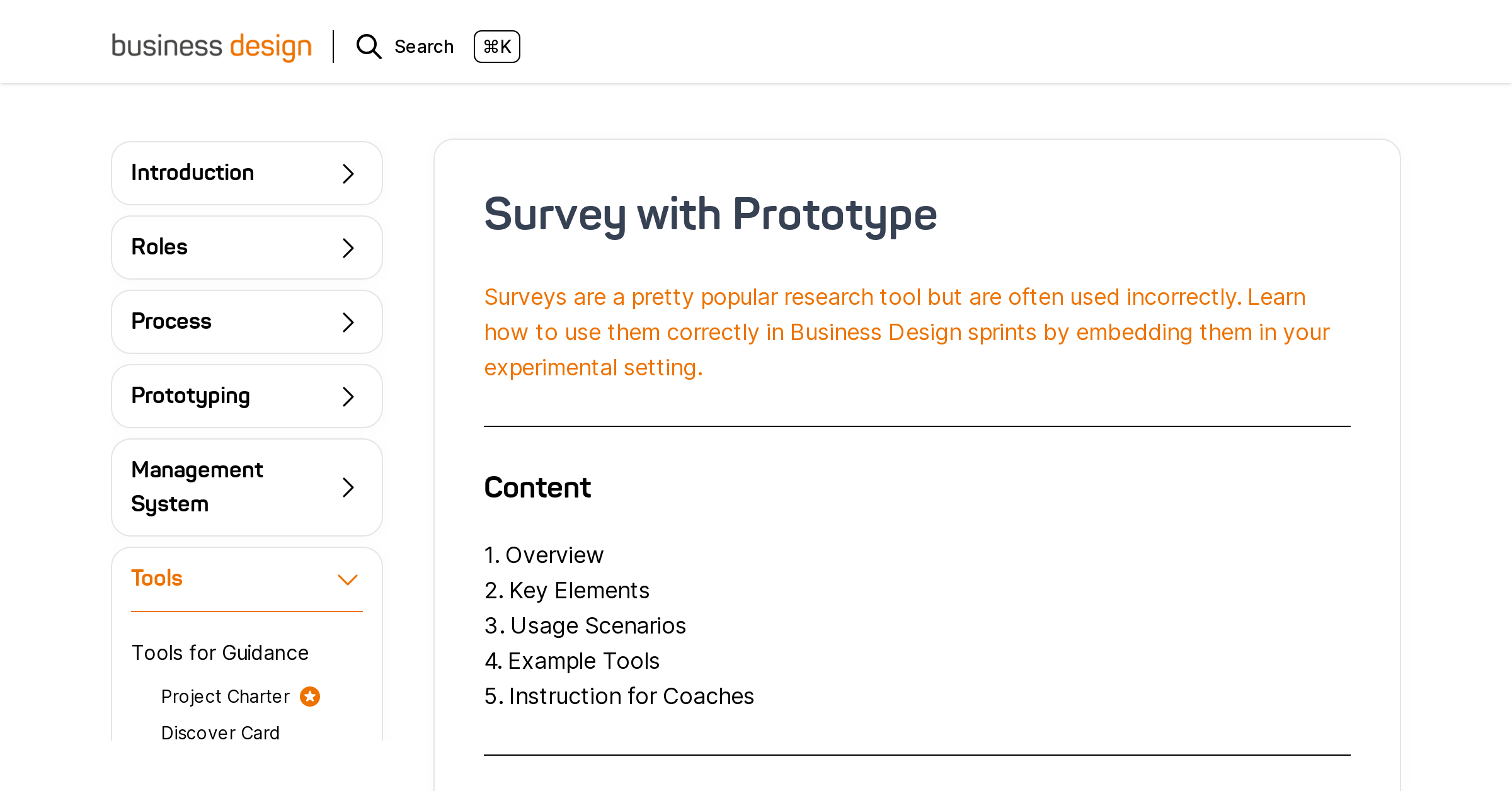 Survey with Prototype | Business Design Knowledge Base
