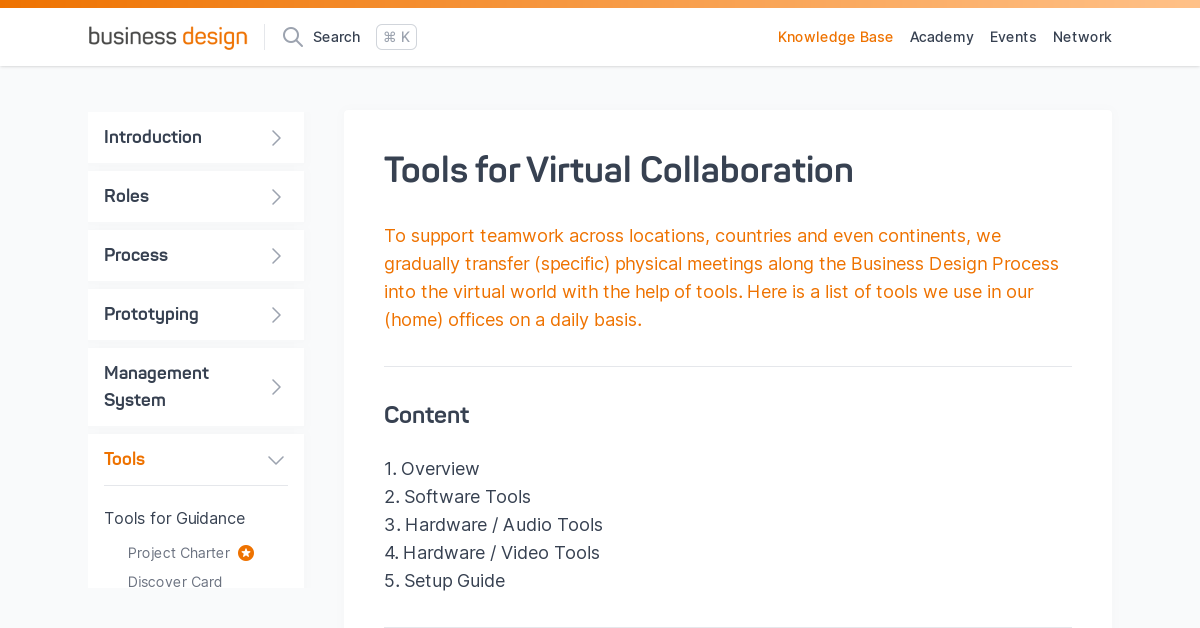 Tools for Virtual Collaboration | Business Design Knowledge Base