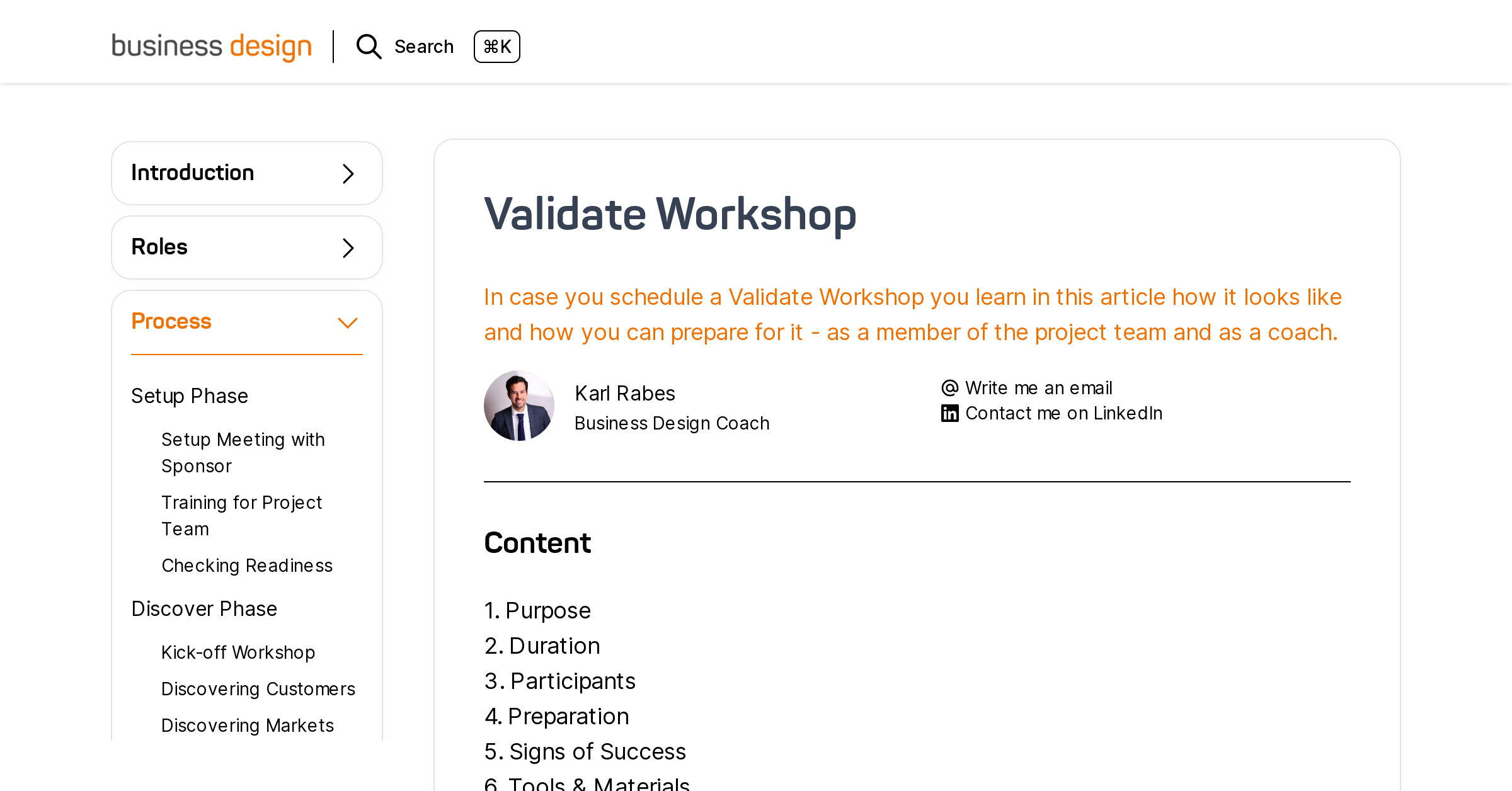 Validate Workshop | Business Design Knowledge Base