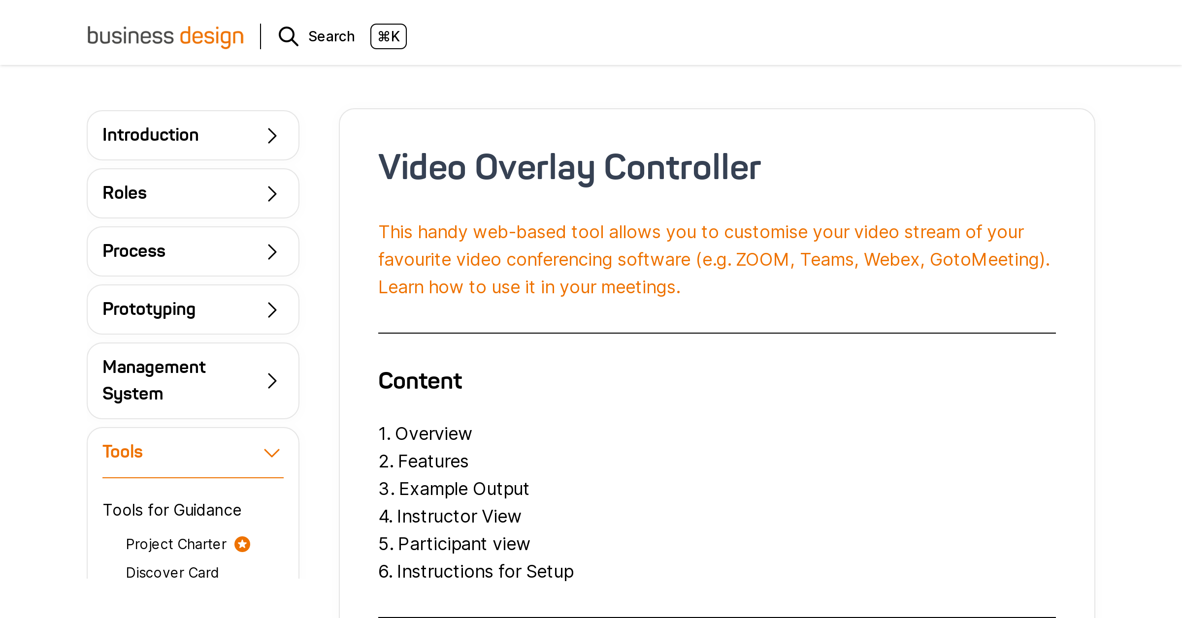 Video Overlay Controller | Business Design Knowledge Base