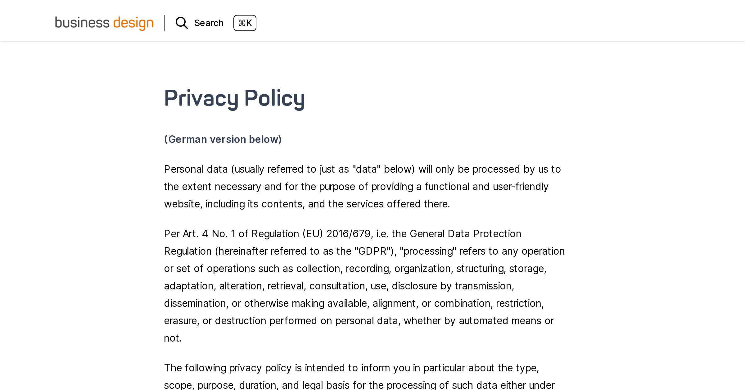 Privacy Policy | Business Design Knowledge Base